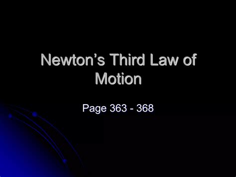 Newton Third Law Ppt