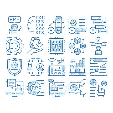 Rpa Robotic Process Automation Icon Hand Drawn Illustration Vector Art At Vecteezy