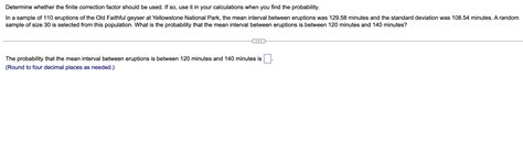 Solved Determine Whether The Finite Correction Factor Should