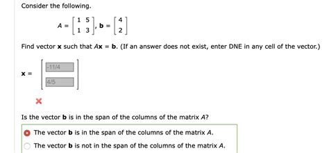 Solved Consider The Following 4 03 B 2 Find Vector X