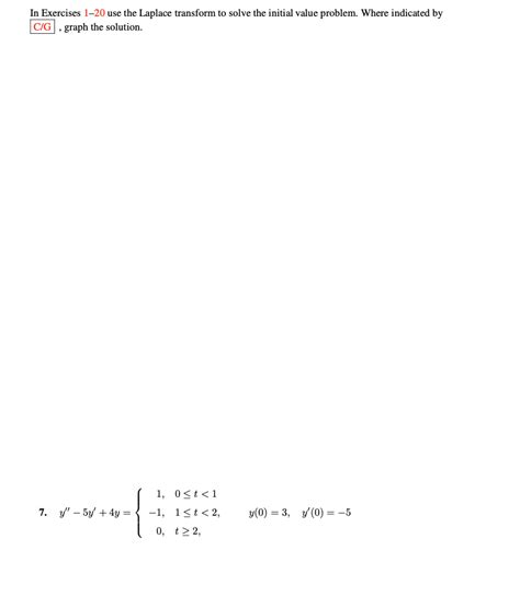 Solved In Exercises Use The Laplace Transform To Solve Chegg