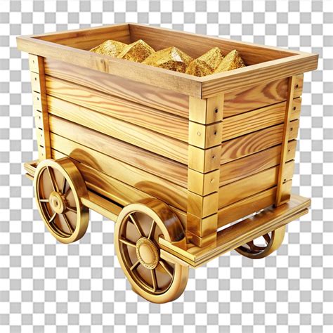 금 광산 카트 나무 텍스처 투명한 배경에 고립 된 3d 객체 프리미엄 Ai 생성 Psd 금 광산 카트 나무 텍스처 투명한 배경에 고립 된 3d 객체 프리미엄 Ai 생성 Psd