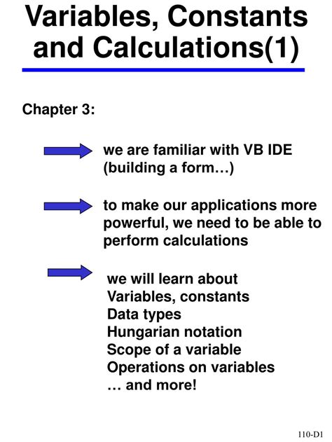 Ppt Variables Constants And Calculations1 Powerpoint Presentation Id3520959