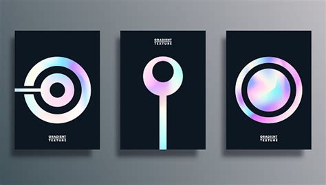 전단지 포스터 브로셔 타이포그래피 및 기타 인쇄 제품을위한 홀로그램 그라데이션 텍스처 모양의 커버 세트 액체에 대한 스톡 벡터