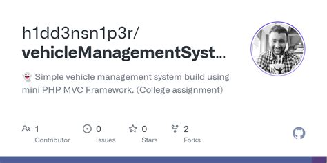 Github H1dd3nsn1p3rvehiclemanagementsystem 👻 Simple Vehicle
