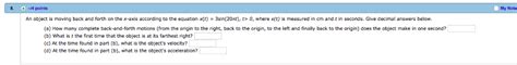 solved 8 14 points my note an object is moving back and