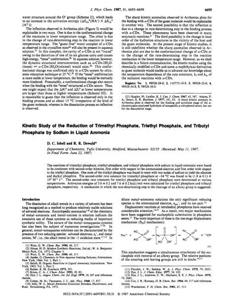 Kinetic Study Of The Reduction Of Trimethyl Phosphate Triethyl