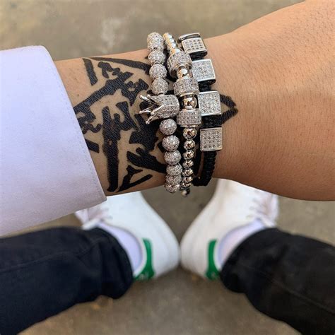 18k Gold Crown Bracelet Set 3 Pieces Drip Culture Jewelry