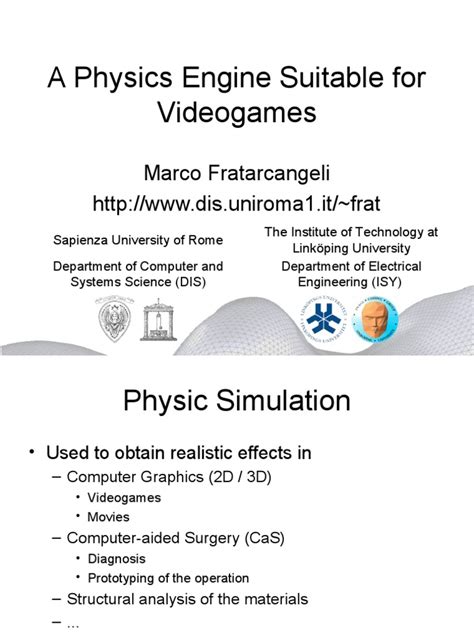 Game Physics Pdf Computational Science Applied And Interdisciplinary Physics