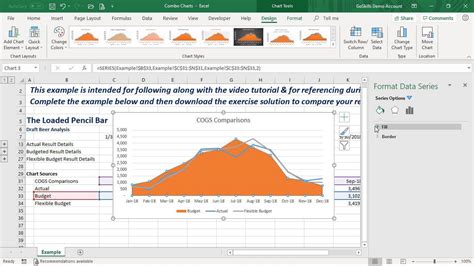 Building Combination Line And Area Charts Microsoft Excel Basic And Advanced