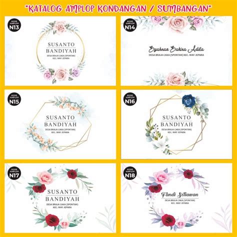 Detail Jual Template Desain Amplop Kondangan Tema Bunga Format Corel Draw Cdr Indonesia Shopee