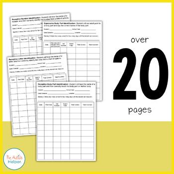 Editable Discrete Trial Data Goal Sheets Set By The Autism Helper
