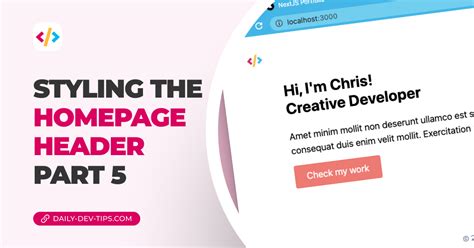 Styling The Homepage Header Part 5