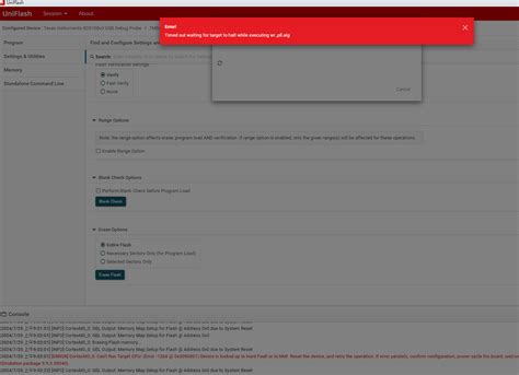 Tms470mf03107cortexm30 File Loader Memory Write Failed Timed Out Waiting For Target To Halt