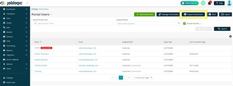 Importing Portal Users