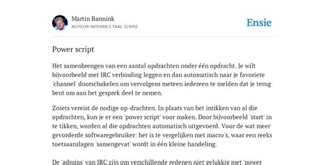 Power Script De Betekenis Volgens Woordenboek Internettaal
