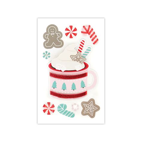 Cocoa Cheer Glitter Layered Mini Embellishments Tessa Scrapbooks