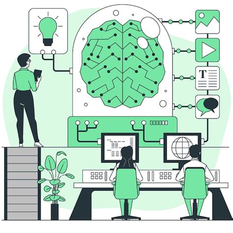Free Vector Ai Brain Concept Illustration
