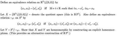 Solved Define An Equivalence Relation On Rể 00 By X1