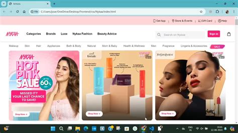 nemmaluri jyothi sai saroja on linkedin webdevelopment frontendmagic htmlandcss nykaaclone