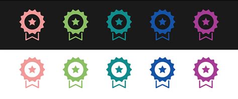 흑백 배경에 고립 된 별 아이콘으로 메달을 설정합니다 우승자 업적 기호 수상 메달 벡터 1위에 대한 스톡 벡터 아트 및 기타 이미지 Istock