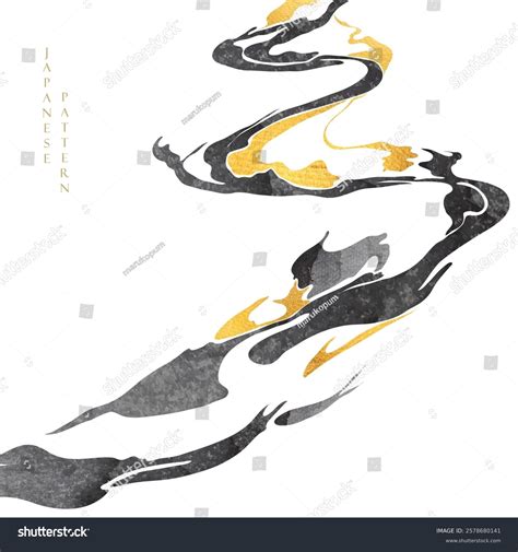 Japanese Background Hand Drawn Line Wave Stock Vector Royalty Free 2578680141 Shutterstock
