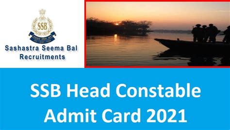 Ssb Head Constable Ministerial Admit Card 2021 Drmrme Download