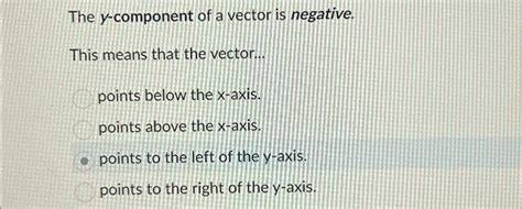 Solved The Y Component Of A Vector Is Negativethis Means