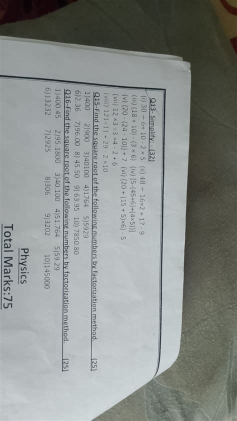 Q13 Simplify The Following Expressions I 30 U00f7 6 10 2 U00d7