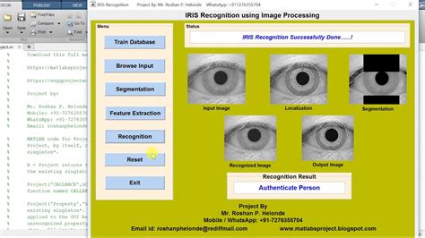 Iris Recognition Using Image Processing Matlab Project Source Code