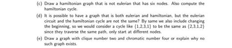 Solved C Draw A Hamiltonian Graph That Is Not Eulerian