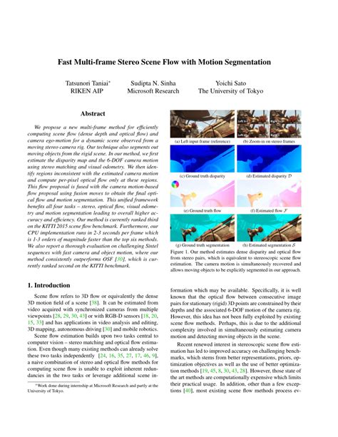 pdf fast multi frame stereo scene flow with motion segmentation