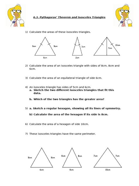 6 3 Pythagoras Theorem And Isosceles Triangles Pdf