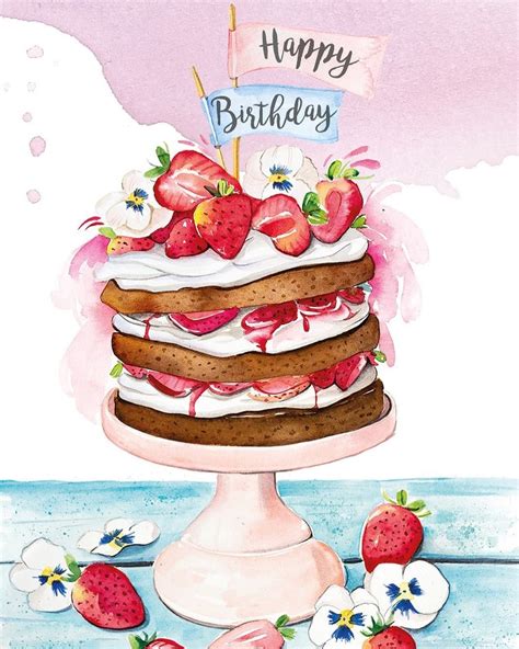 Открытка с днем рождения рисунки 96 фото