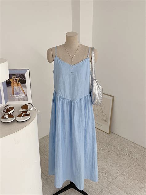 허니제이 리규 바스락 끈조절 레이스 뷔스티에 롱 원피스