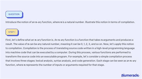 Solvedintroduce The Notion Of An N Ary Function Where N Is A Natural