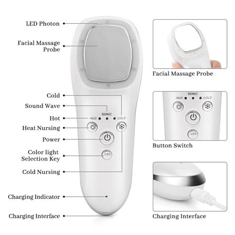 Badu Bg Ултразвукова машина за криотерапия Led горещ и студен чук Лифтинг на лицето Вибрационен