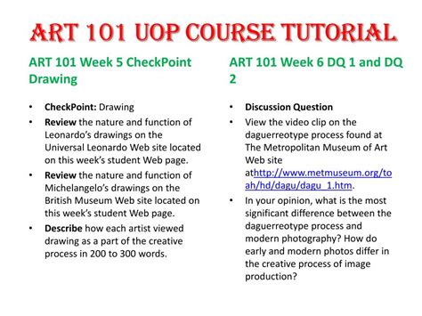 PPT ART 101 Uop Course Tutorial Uop Help PowerPoint Presentation Free Download ID 7203194