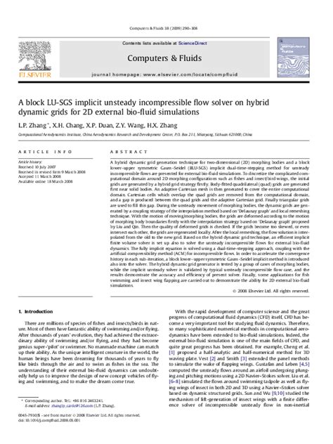 Pdf A Block Lu Sgs Implicit Unsteady Incompressible Flow Solver On