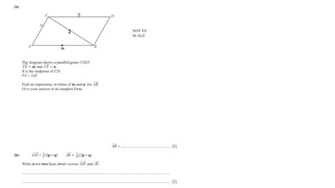 Vectors Past Paper Questions For Igcse Cambridge 0580