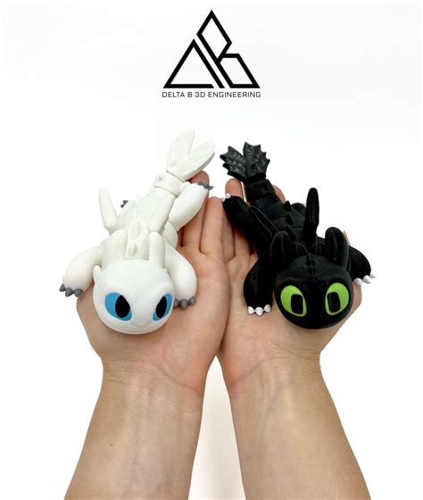 Toothless And Light Fury 3d Printed Fidget How To Train Your Dragon