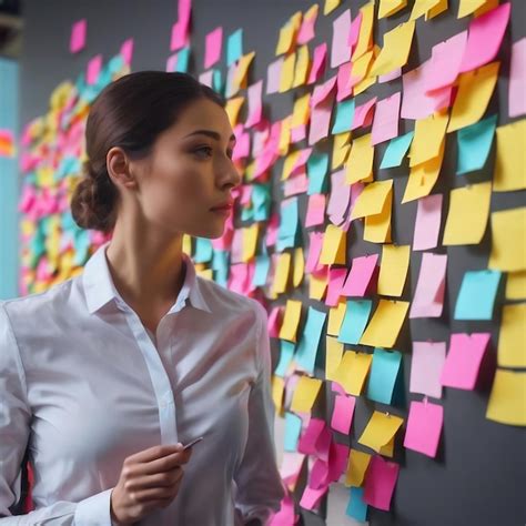 Premium Photo Business People Brainstorming Using Sticky Notes