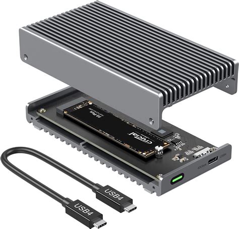 Acasis 40gbps Boîtier M 2 Nvme Pcie Ssd Ventilateur De Refroidissement Intégré Compatible Avec