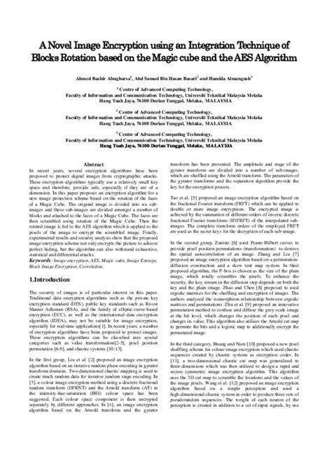 Pdf A Novel Image Encryption Using An Integration Technique Of Blocks