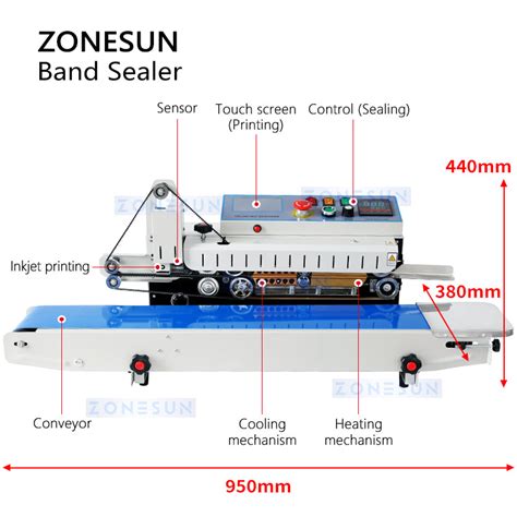 Zonesun Zs Pm1800 Automatic Bag Sealing Machine With Date Coder