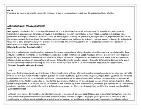 Planificación Anual 4 Básico Lenguaje Y Comunicación Profesocial