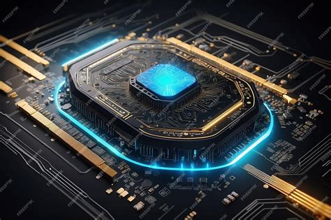 Premium Photo Artificial Cyber Brain For Neural Networks Design Glowing Gpu Circuit Board