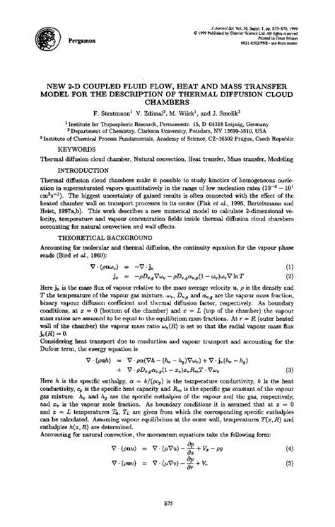 Pdf New 2 D Coupled Fluid Flow Heat And Mass Transfer Model For The Description Of Thermal