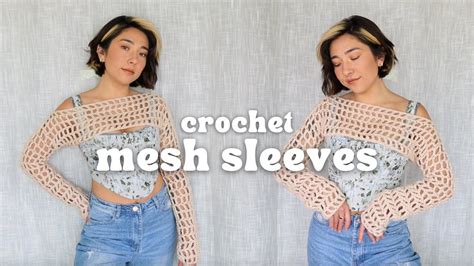 Crochet Mesh Sleeves Tutorial Easy Crochet Shrug For Beginners Youtube