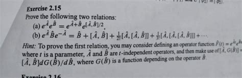 Solved Exercise Prove The Following Two Chegg Com